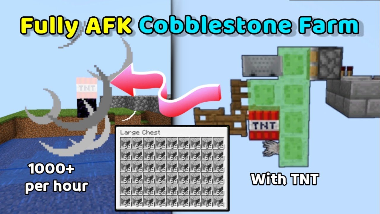 Full AFK Infinite Cobblestone Farm in Minecraft | Sparkraft | - YouTube