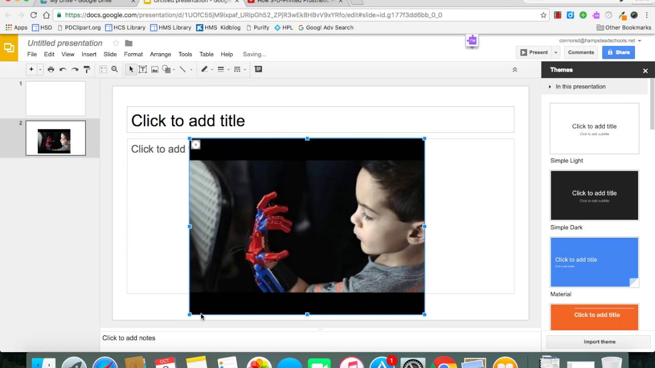 Adding Youtube Videos to a Google Slide Presenation - YouTube
