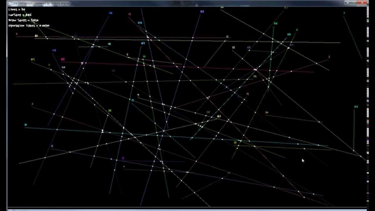 Plane sweep algorithm for detecting line intersections - YouTube
