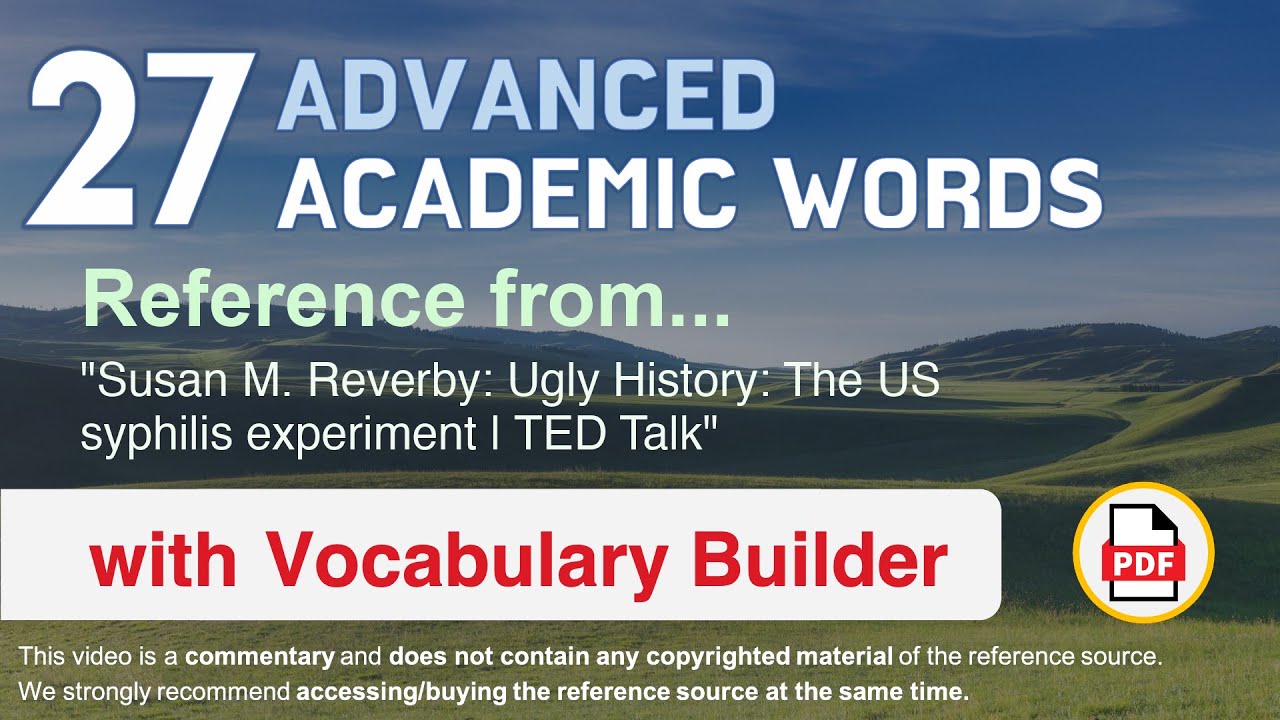 27 Advanced Academic Words Ref from "Ugly History: The US syphilis ...
