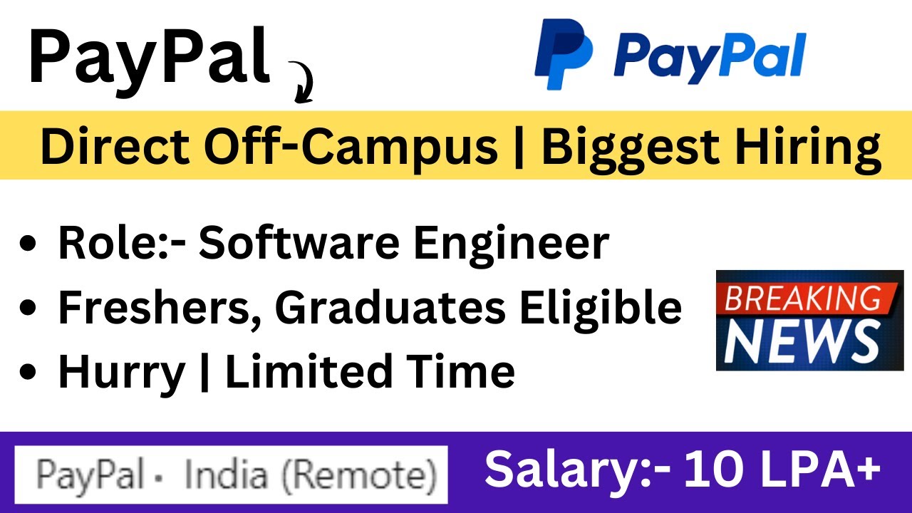 PayPal Biggest Off-Campus Direct Hiring | Remote Jobs | 2022-2016 | HP ...