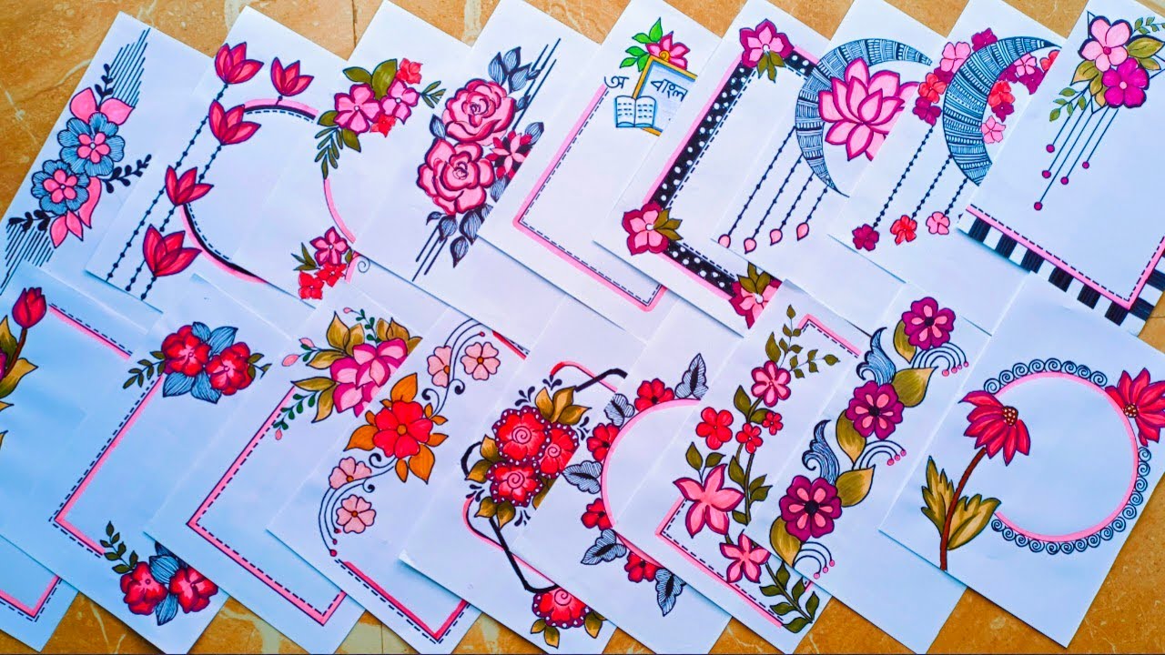 50 Pink💗 Project Design/Project Work Designs/বন্ধুখাতারডিজাইন /khata ...