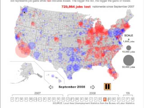 Job Loss Map 2007-2009 YTD (animation) - YouTube