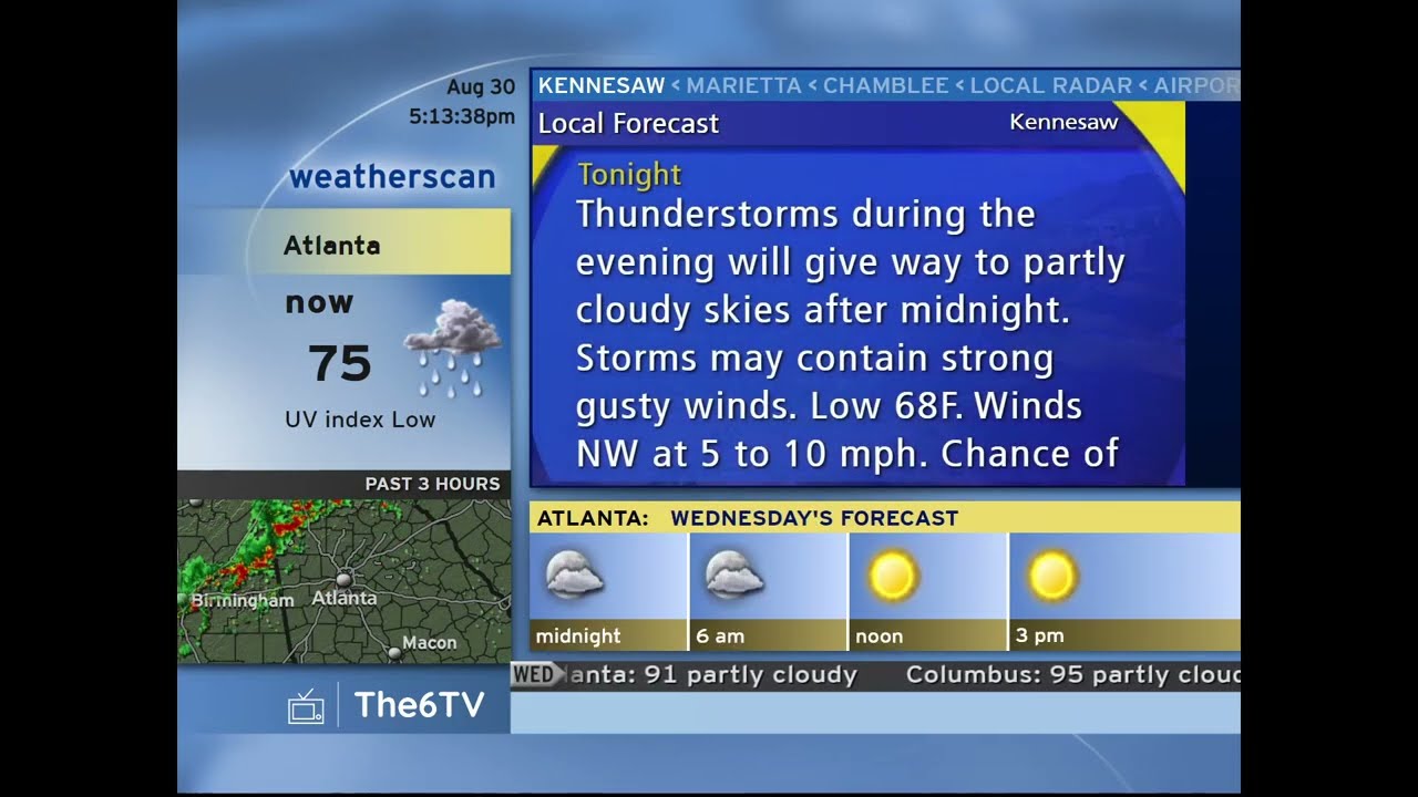 Weatherscan Emulator - Atlanta, GA - 8/30/2022 5:00PM EDT - YouTube