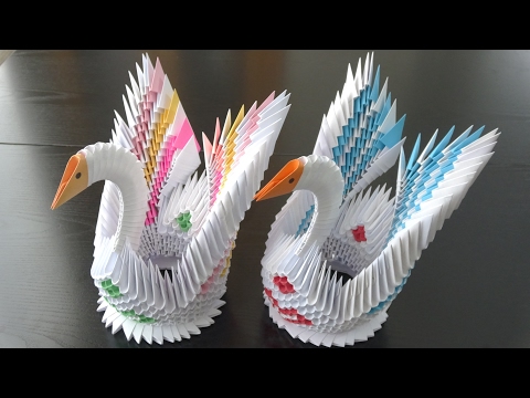 3D Origami, Kanatlı Kuğu Yapımı - 2. Bölüm - Origami Swan - PART 2