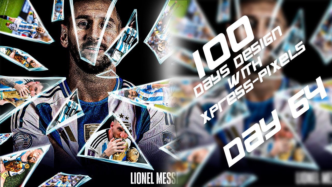 🔥 GOATED Messi Shattered Glass Effect Flyer | Photoshop Game Flyer ...