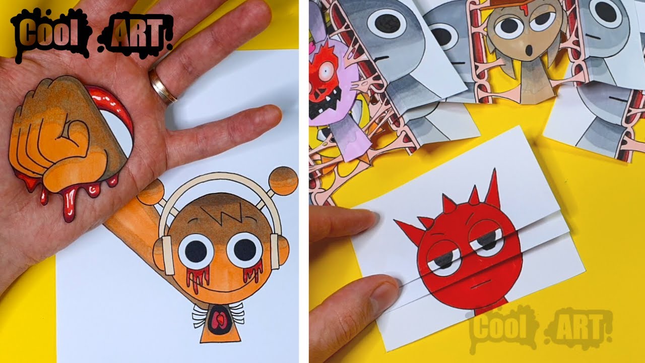 DRAWING INCREDIBOX SPRUNKI OREN Paper Crafts - YouTube