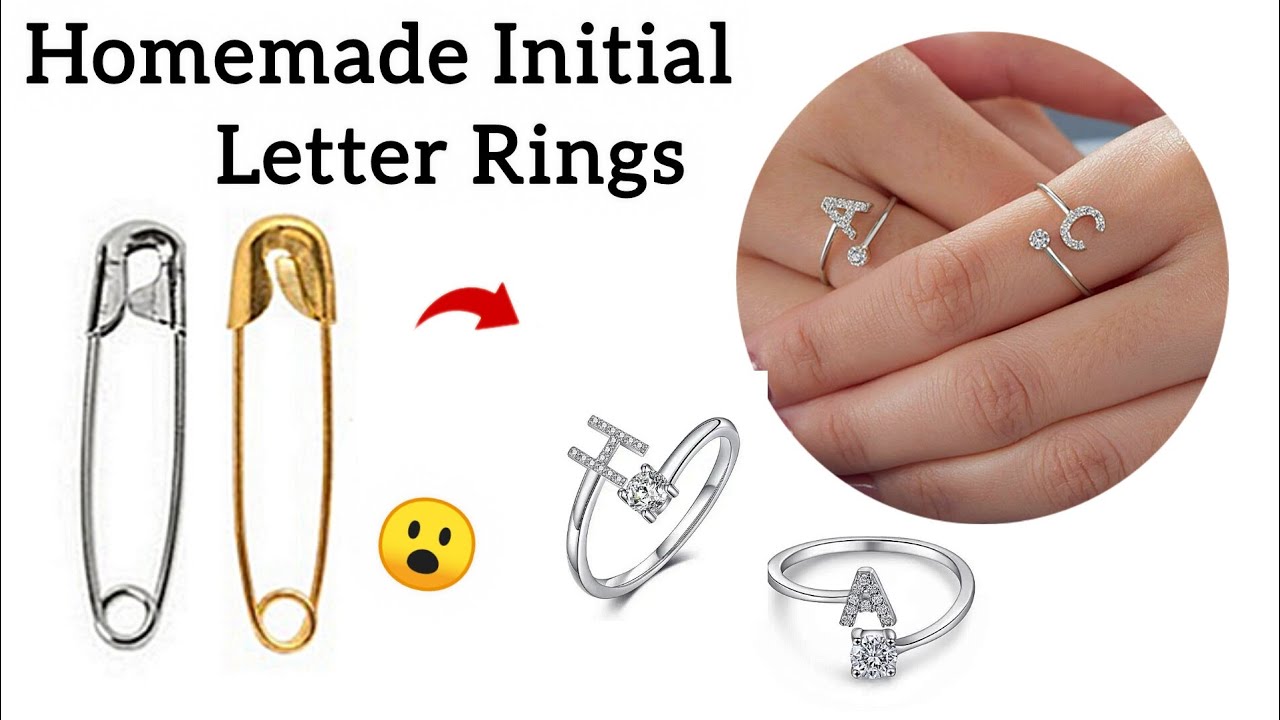 How to make Rings at home easy/diy homemade love ring/initial letter ...