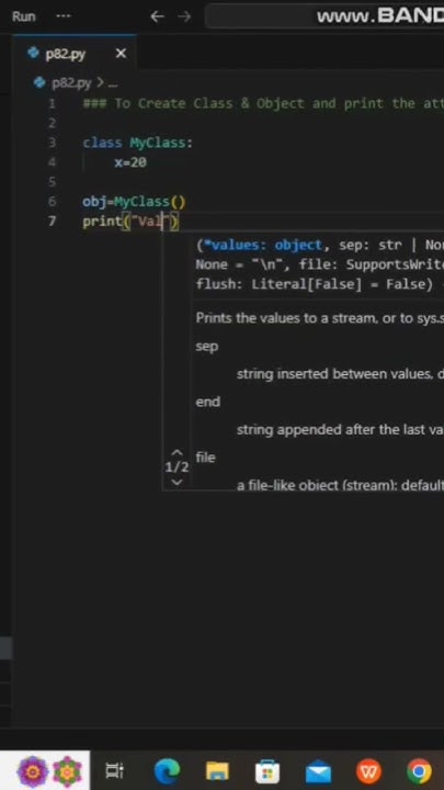 To Create Class And Object And Print Class Attributes In Python Youtube