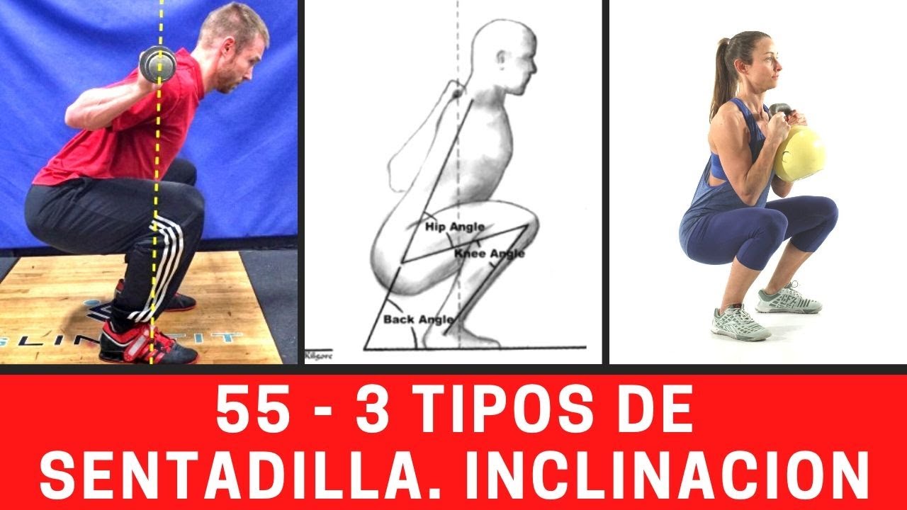 55. 3 tipos de sentadillas (squats) según inclinación. Donde colocar el ...