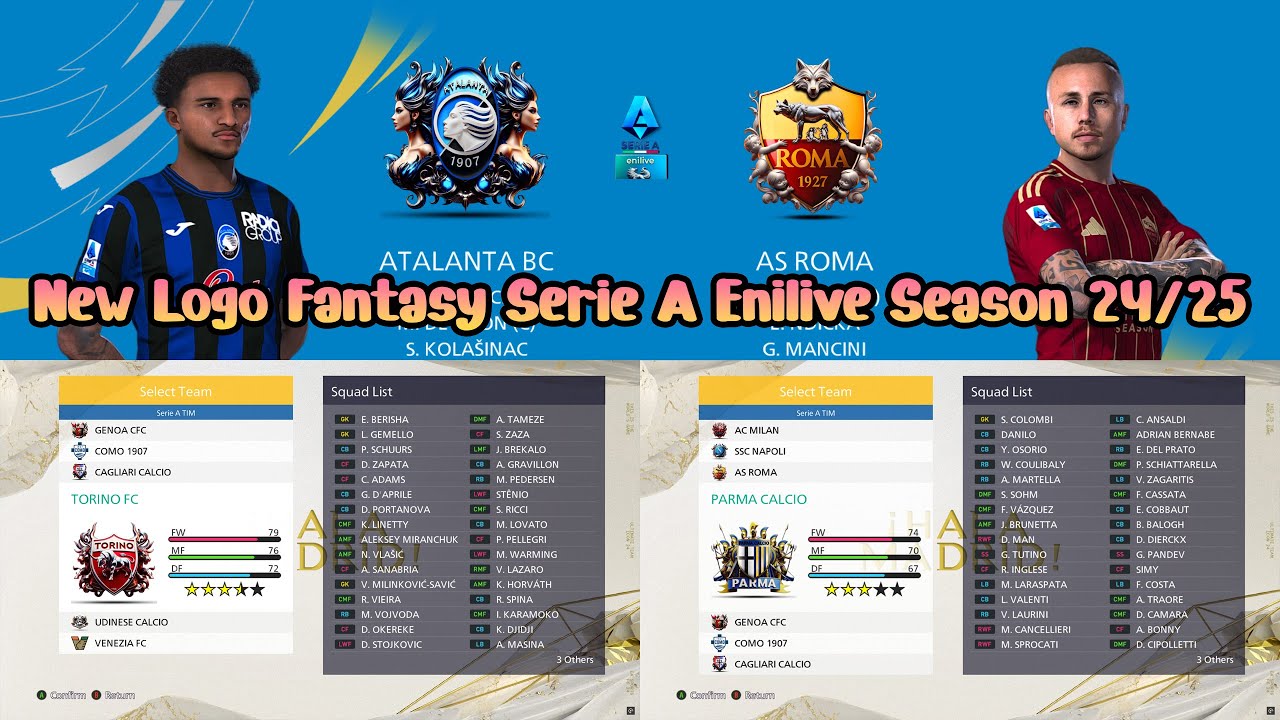 New Logo Fantasy Serie A Enilive Season 24/25 - PES 2021 & Football ...