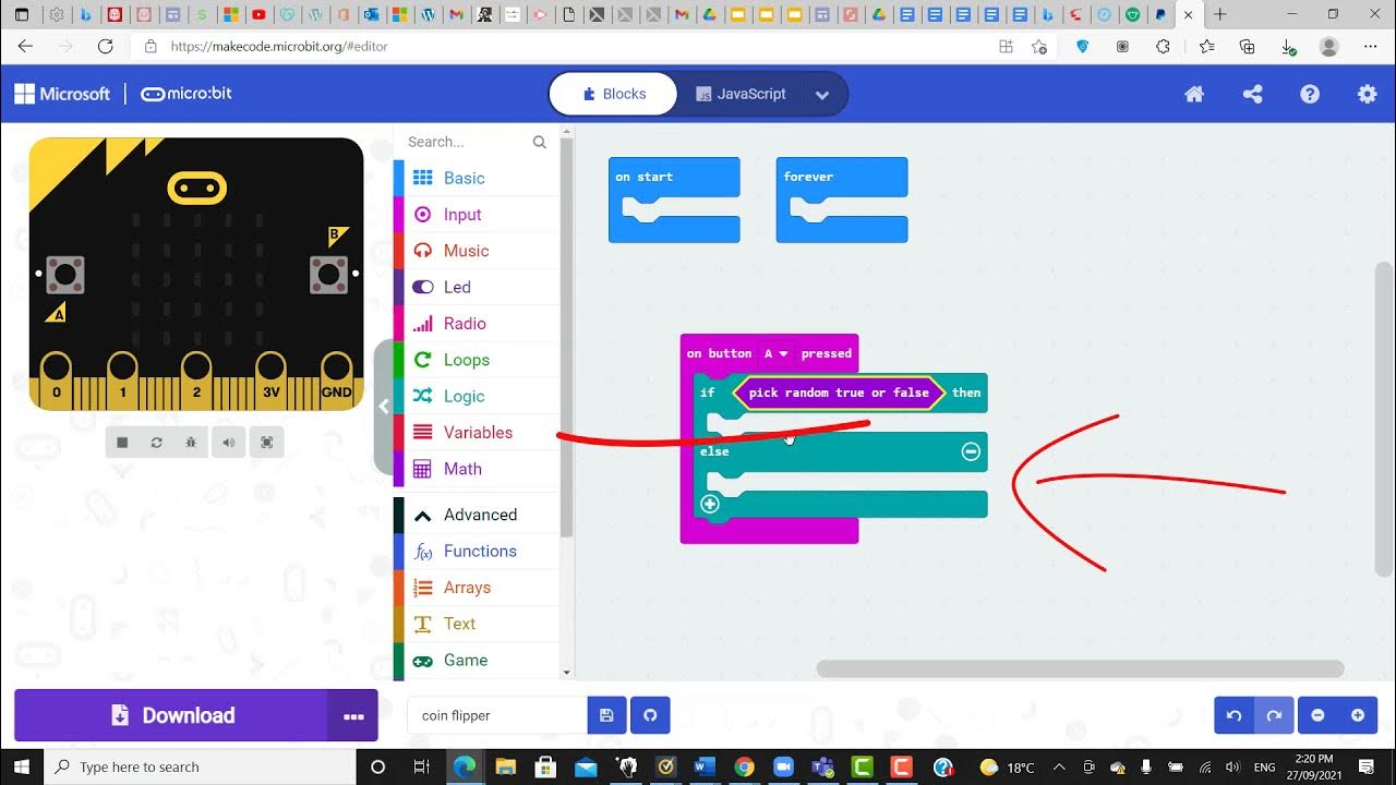 MMK microbit coin flipper - YouTube