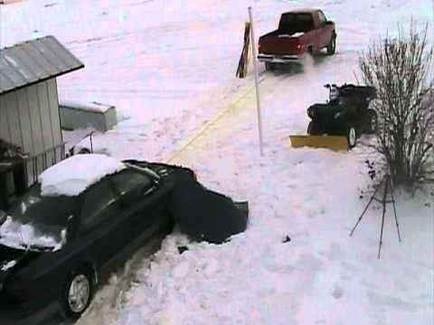pulling a car out fails when the bumper comes off - YouTube