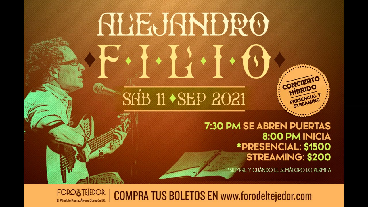 Alejandro Filio desde el Foro del Tejedor - YouTube Music