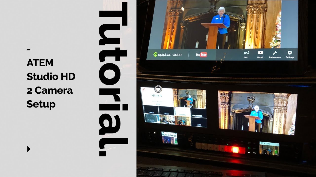 ATEM Studio Setup with Multiple cameras and Live video to TV or ...