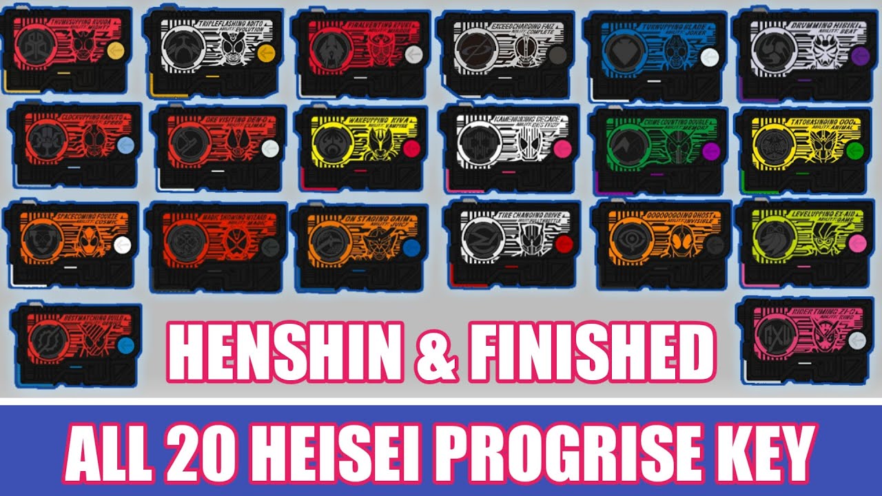 All Heisei Progrise Key Henshin Sound Kuuga to Zi-O - Kamen Rider Zero ...