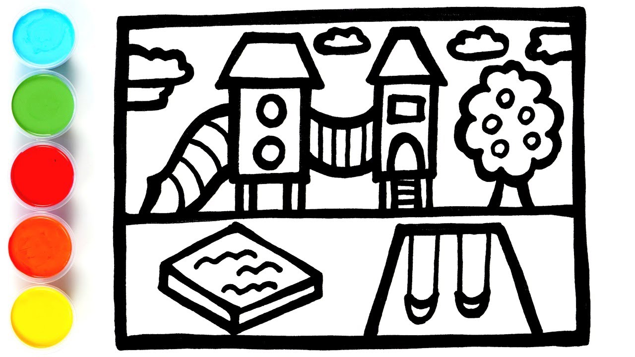 Playground Drawing, Painting, Coloring for Kids & Toddlers | Try to ...