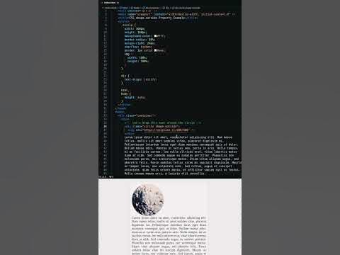Use shape-outside css property to wrap your text around a shape. #shorts #csstricks #shape #ui # ...