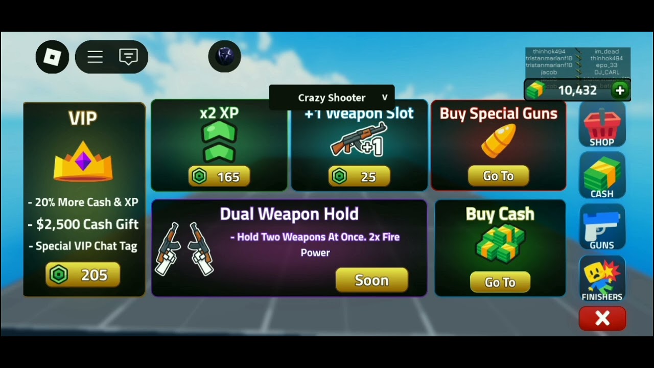 (Free gun gamepass) crazy shooter script - YouTube