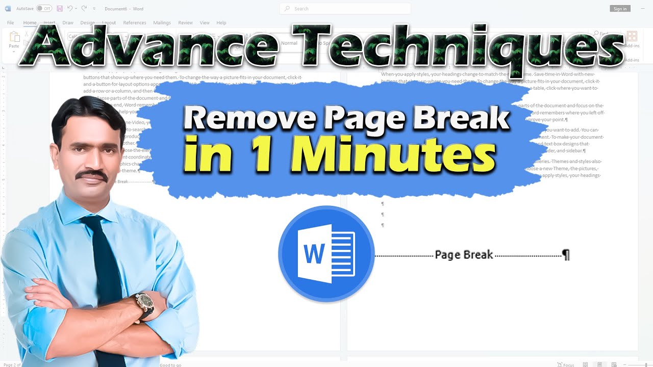MS Word : How to Remove Page Break in MS Word Just 1 Minutes - YouTube