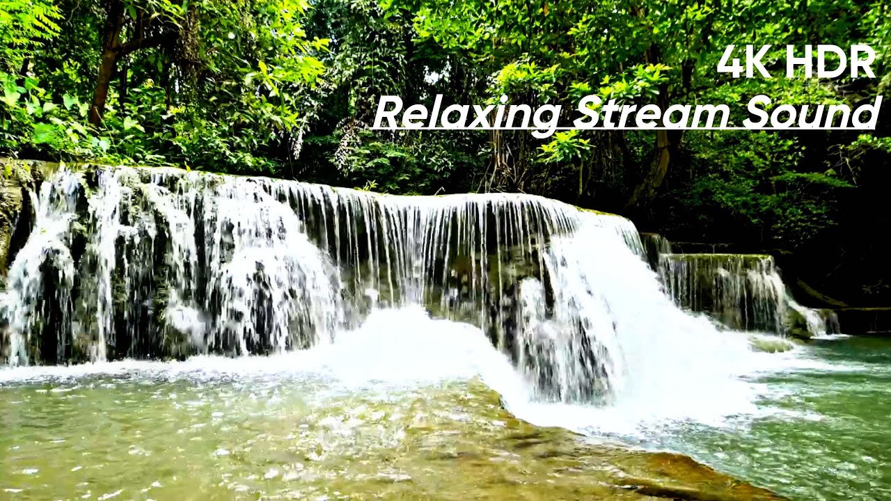4K HDR Relaxing Stream Sound - Relaxing Forest Stream To Detox Negative ...