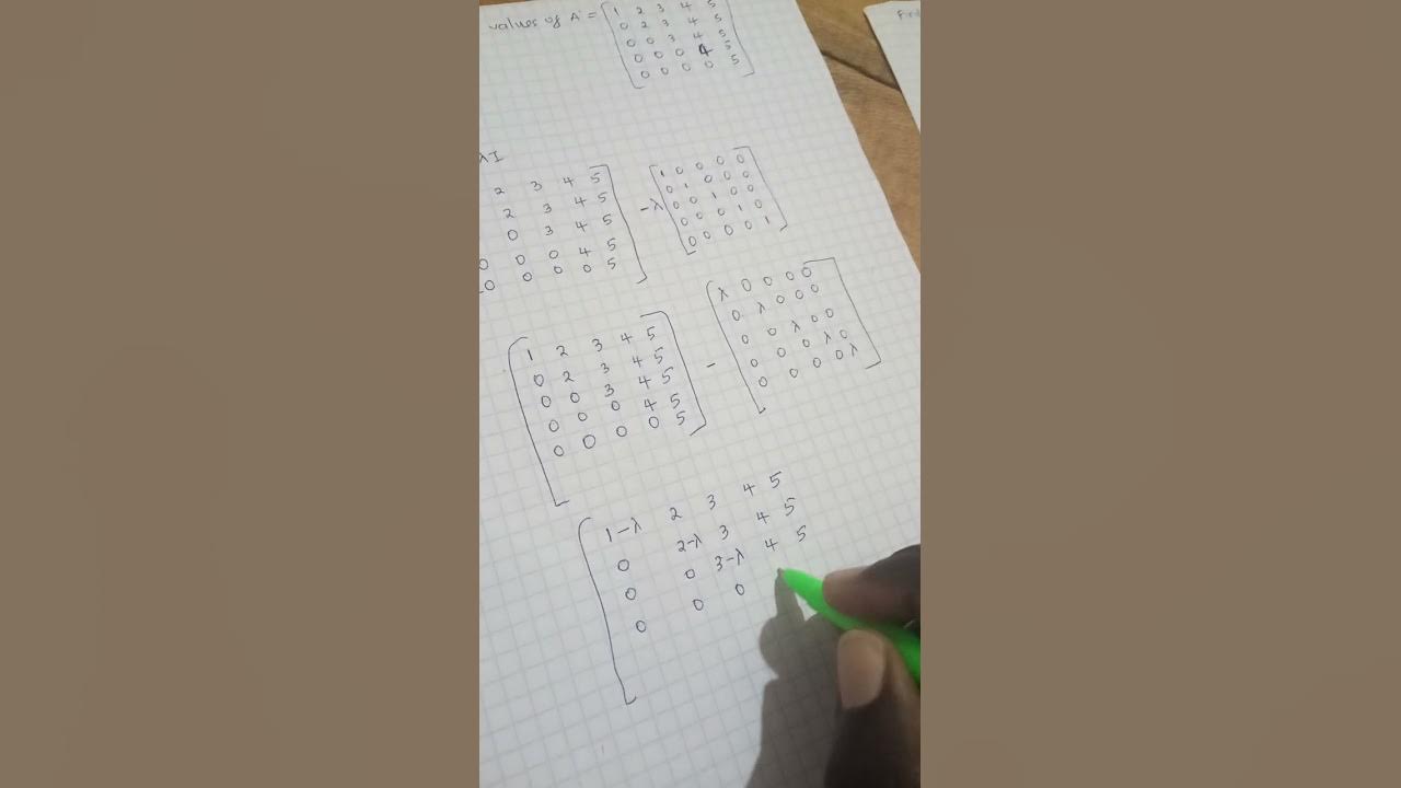 Finding the eigenvalues of a 5 by 5 triangular matrix. - YouTube