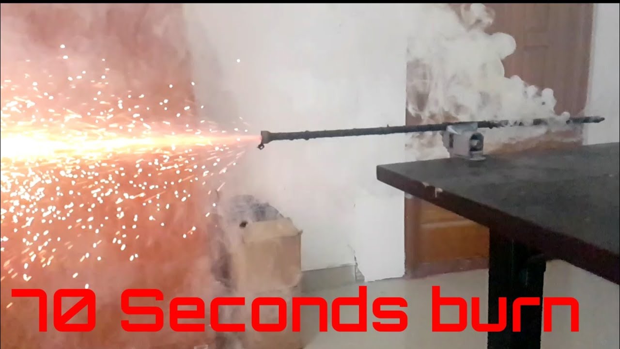 Home made rocket engine 70 seconds continues burn - YouTube