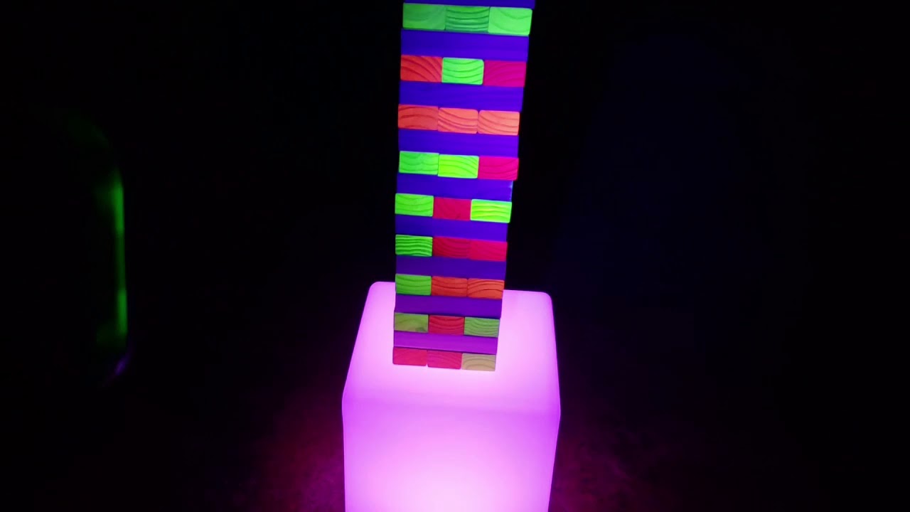 Giant Glow Jenga - YouTube