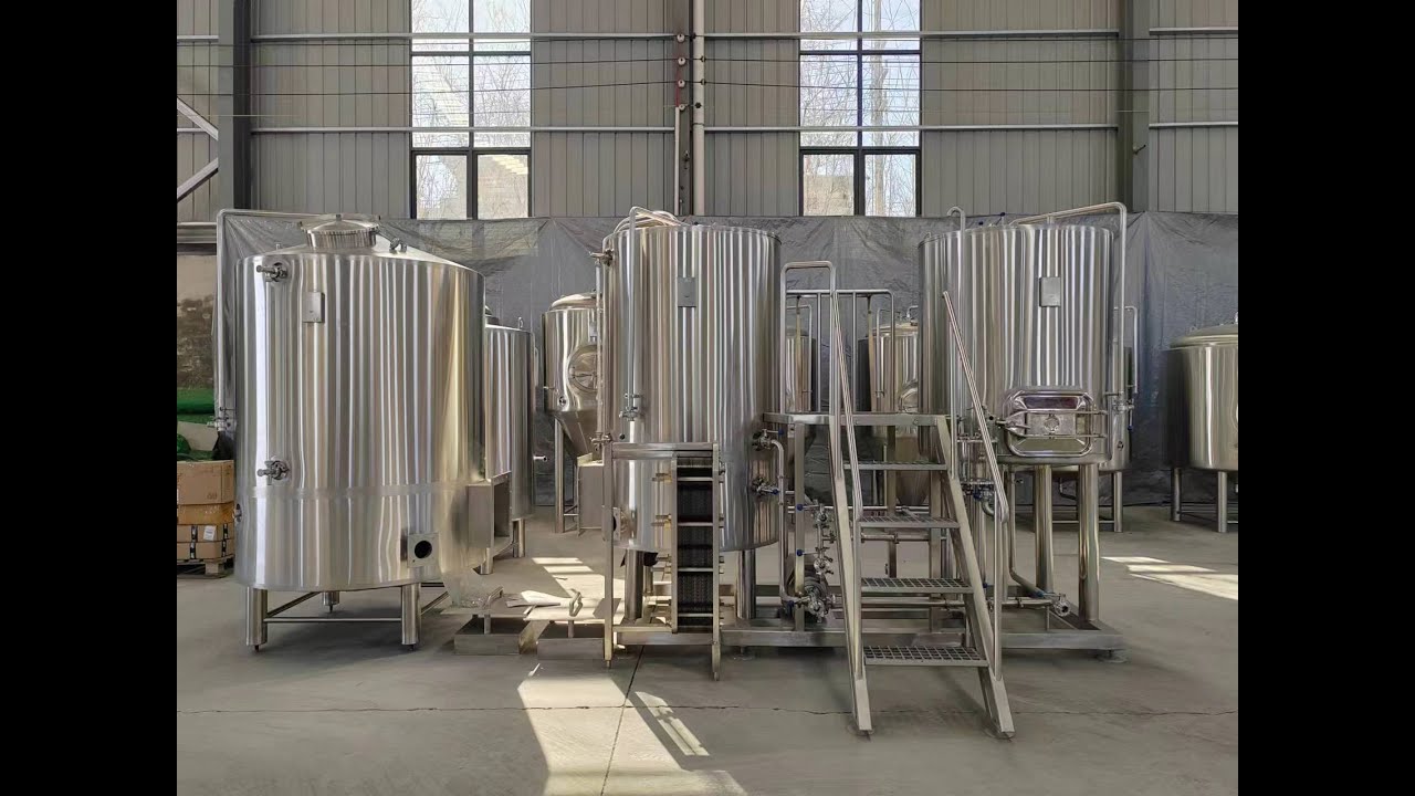 5BBL Gas Fire Heating Beer Brewing System - YouTube