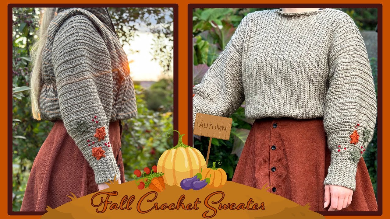 Cozy Fall Sweater Crochet Tutorial 🍁 - YouTube