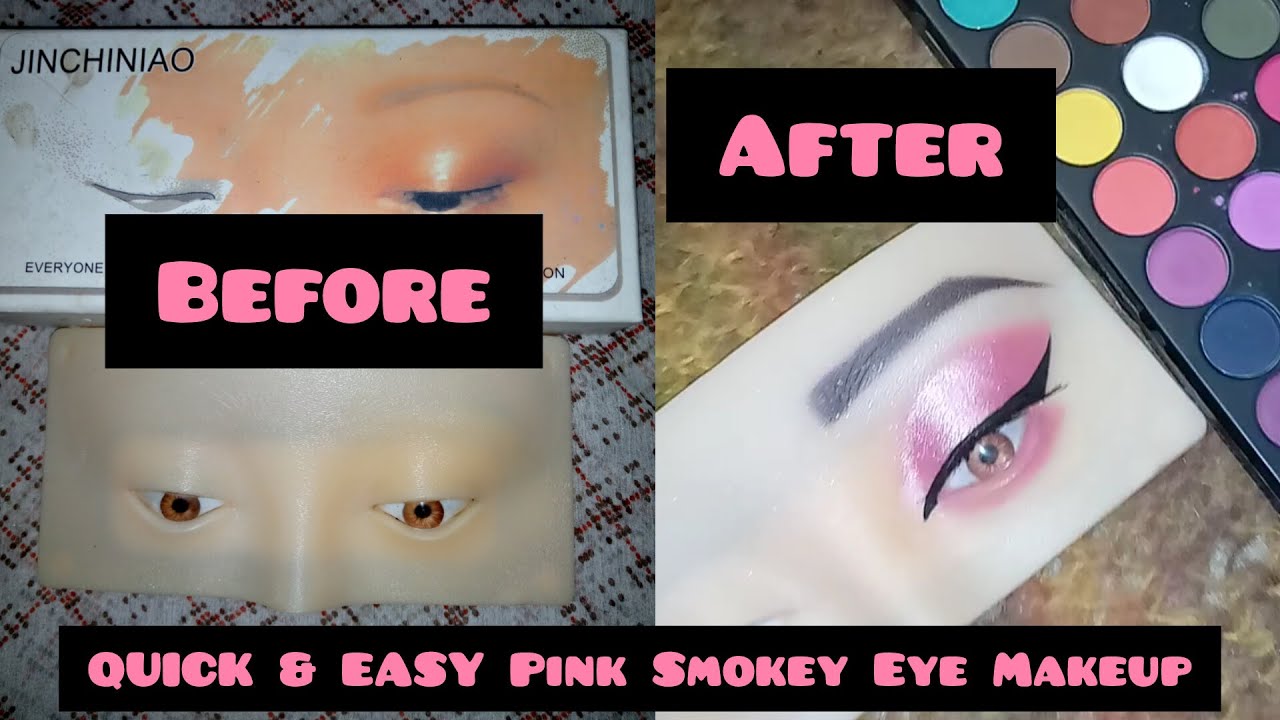 QUICK & EASY Pink Smokey Eye Makeup Tutorial - YouTube