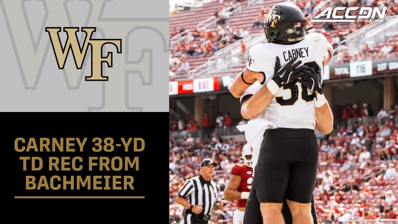 Wake's Hank Bachmeier Finds RB Tate Carney For A 38-Yard Score - YouTube