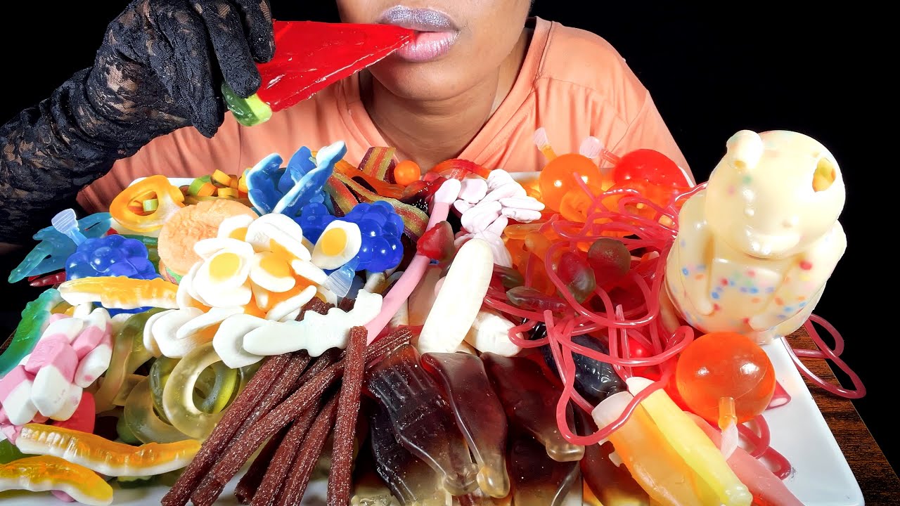 ASMR MUKBANG, Eating Videos Watermelon, Cocacola, egg, Mukbang Candy ...