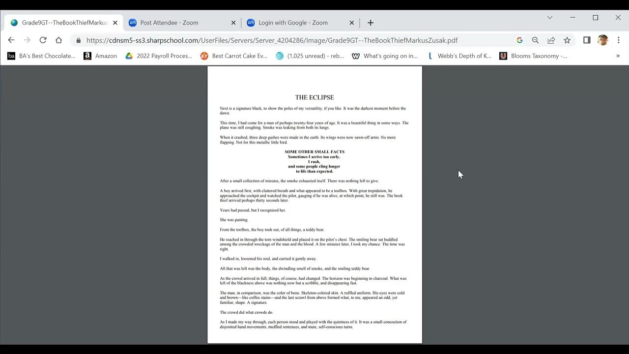 The Book Thief Prologue - YouTube