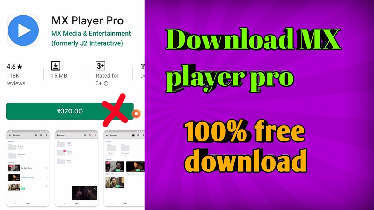 How to download MX player pro for free. - YouTube
