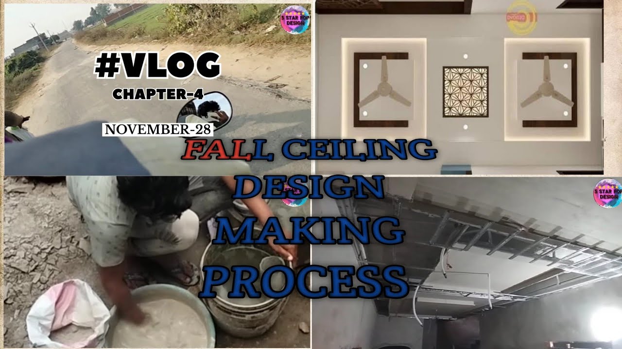 #VLOG-4* How to make pop fall ceiling design making process* Pop design ...
