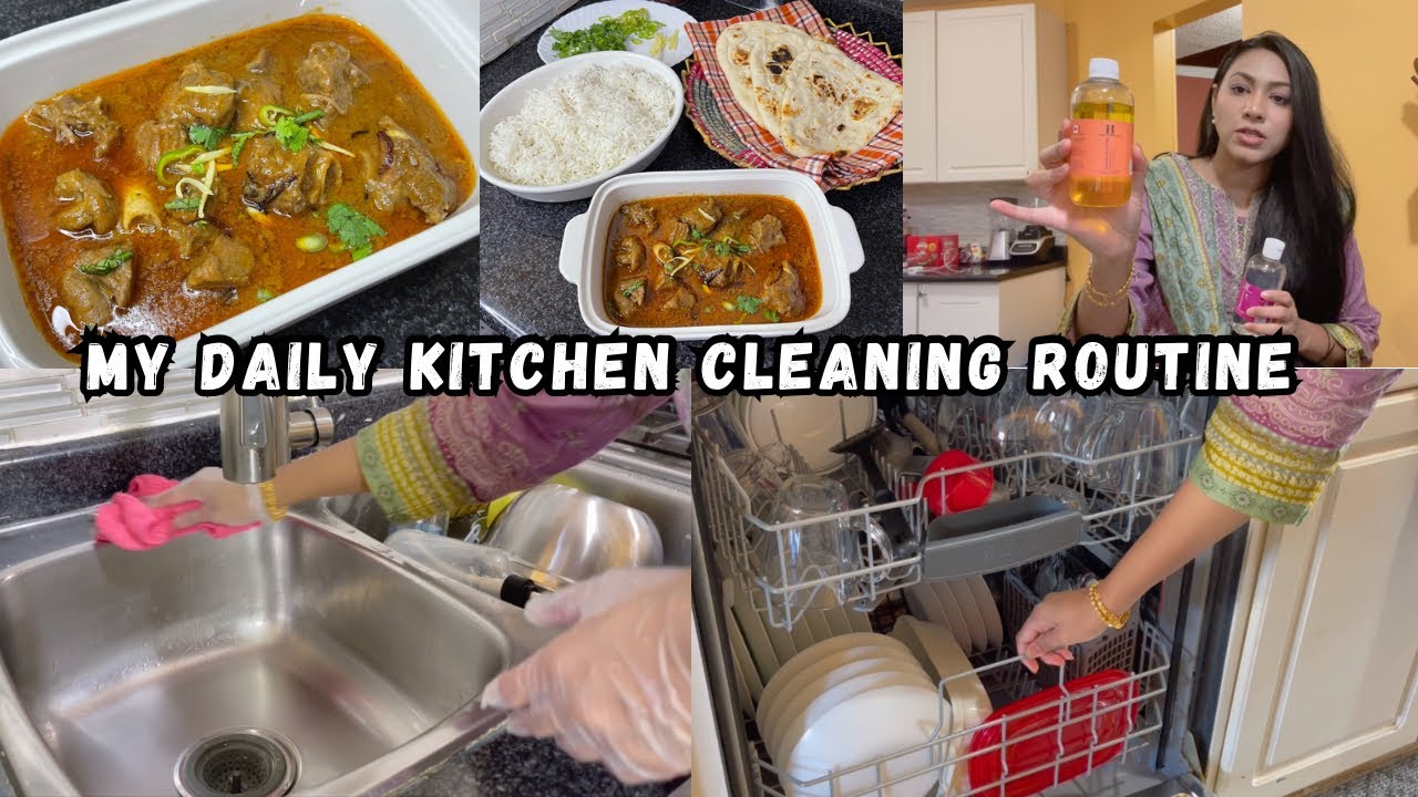My Daily Kitchen Cleaning Routine 🧽| Quick Nihari for Dinner | My Hair ...