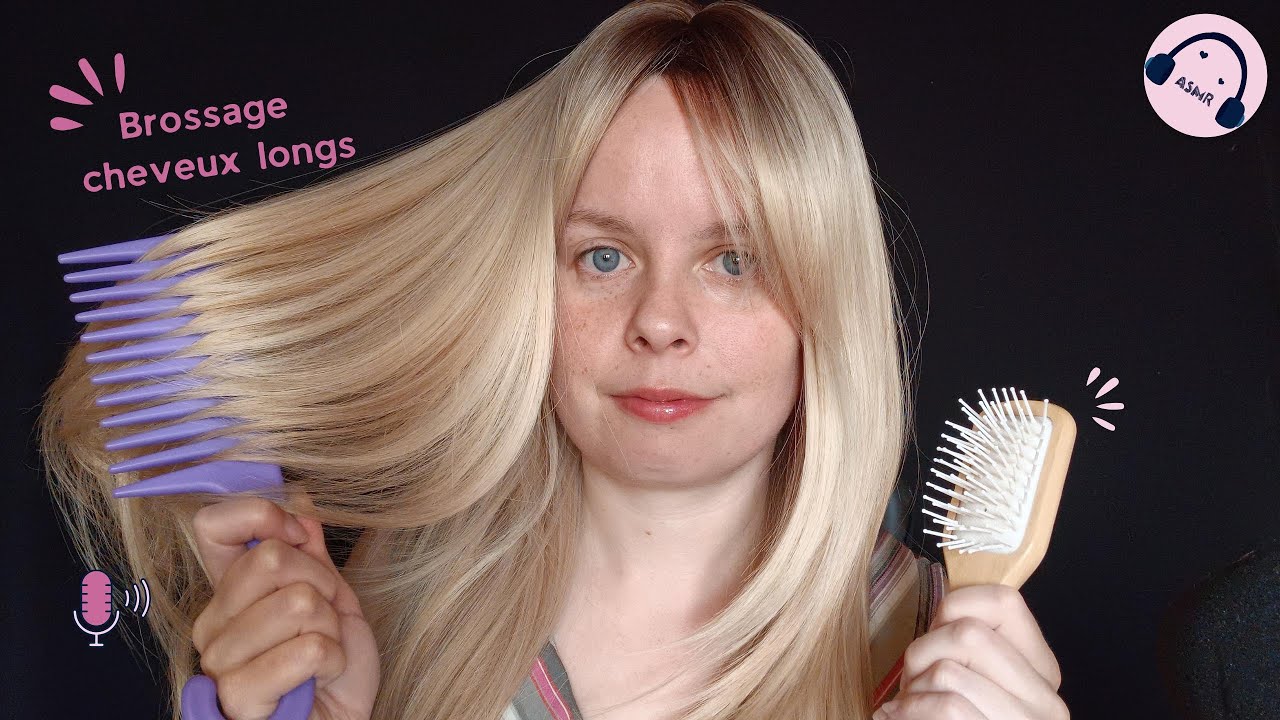 ASMR | Je brosse mes cheveux longs - RP du matin, perruque, brushing ...