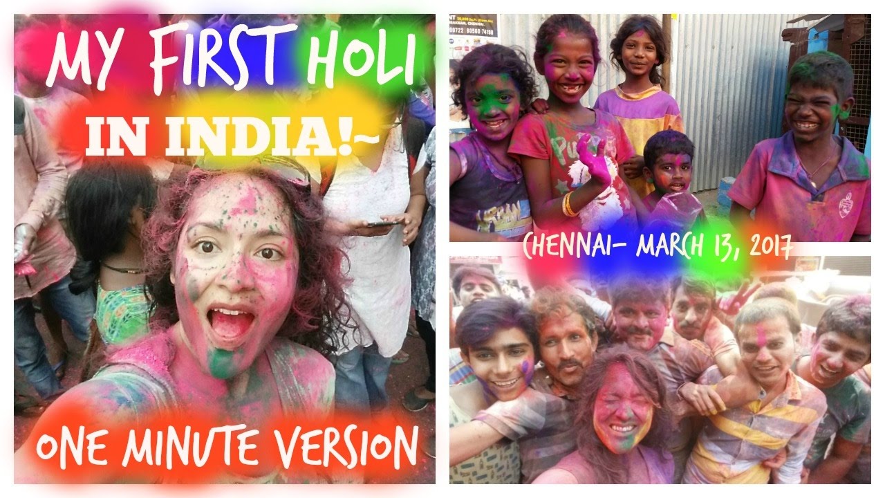 My First HOLI in INDIA!- 1 Minute Video Version - YouTube