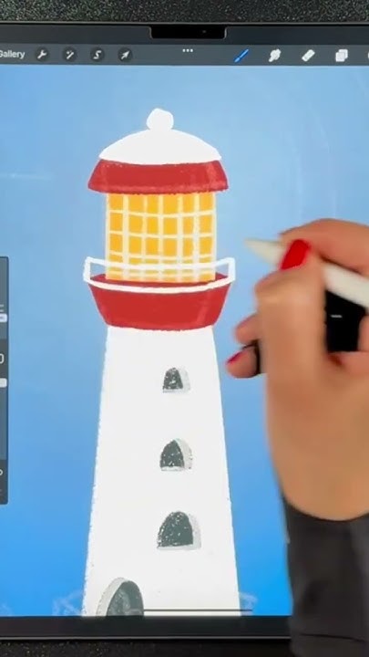 Lighthouse - iPad drawing in Procreate (#shorts) - YouTube