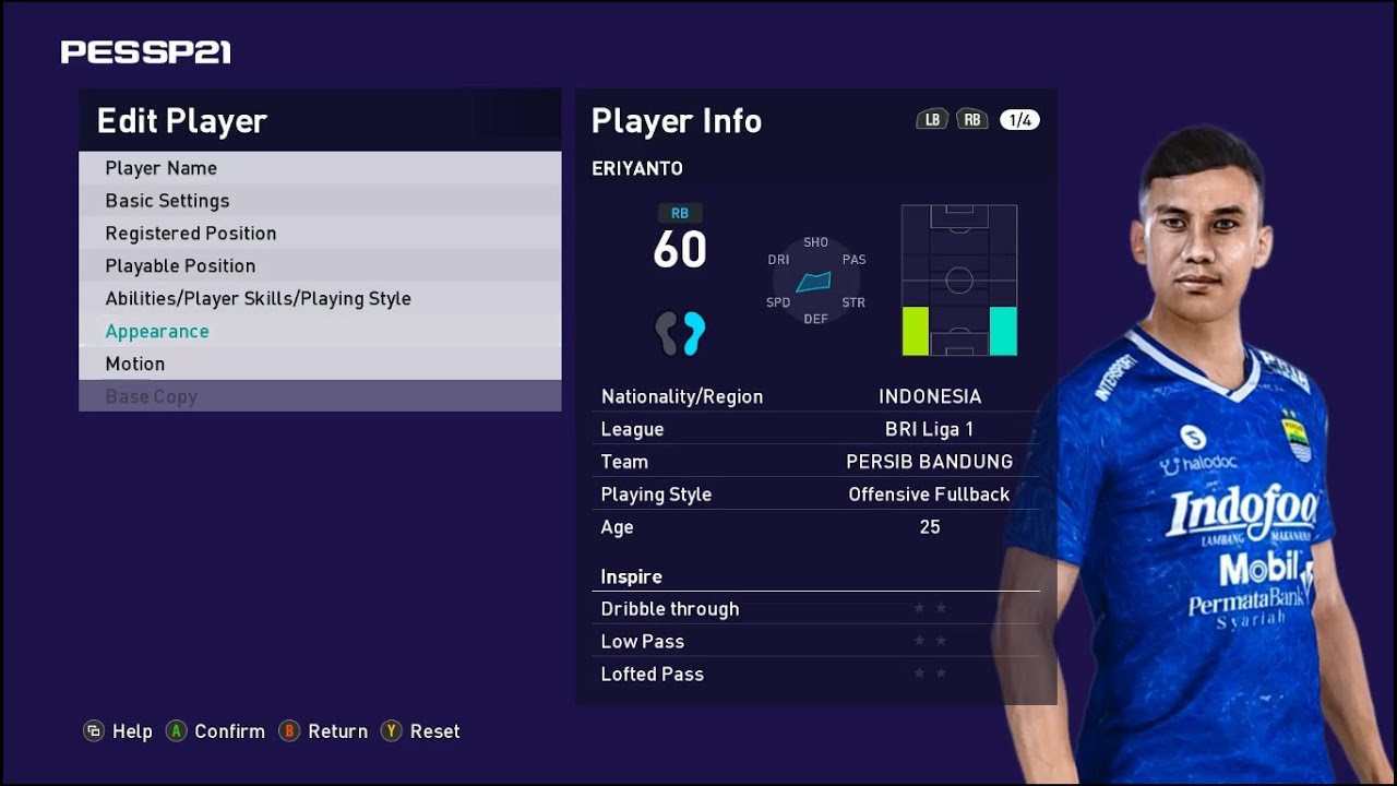 FACEPACK ERIYANTO PERSIB BANDUNG PES 2021 - YouTube
