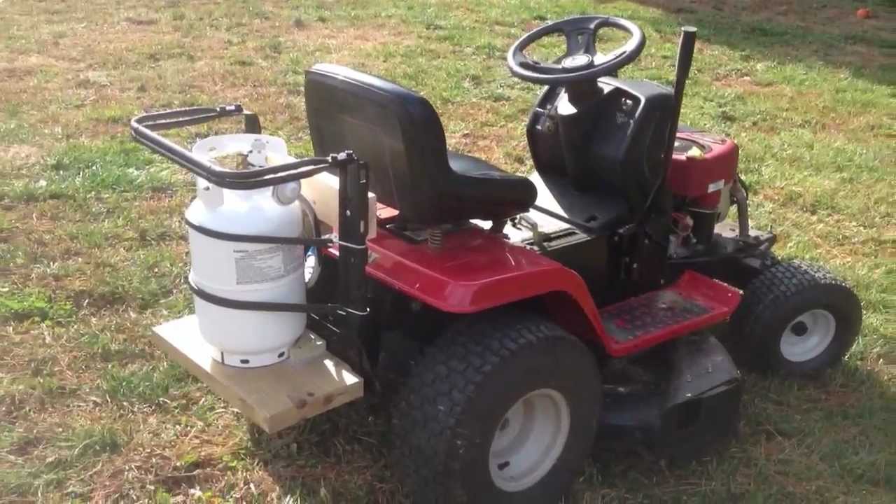 Propane lawn tractor DIY - YouTube