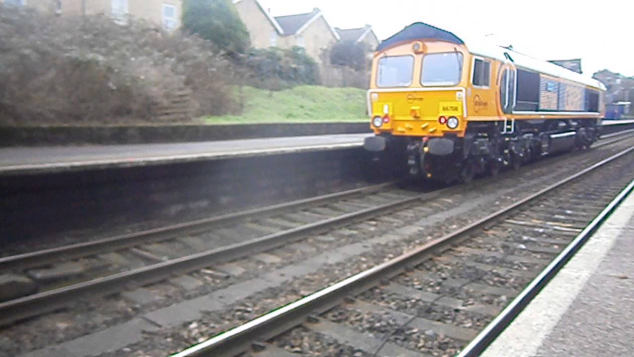 GBRF Class 66 no: 66708 @ Oldfield Park {0V79} 12/02/2016. - YouTube