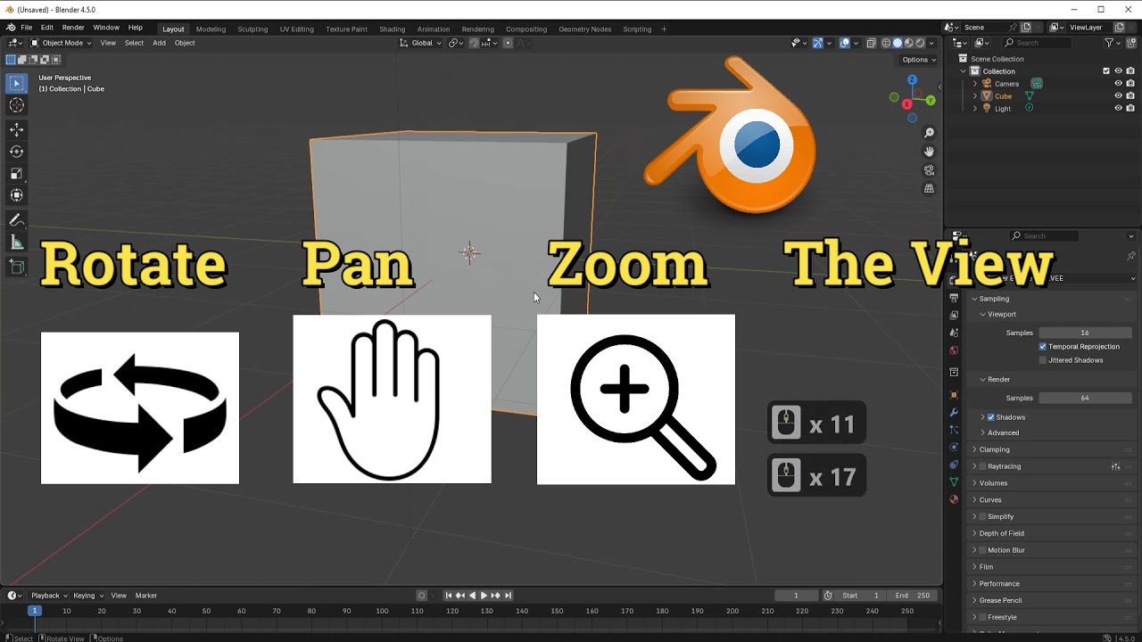 Rotate , Pan , Zoom in and Zoom out The View in Blender - YouTube