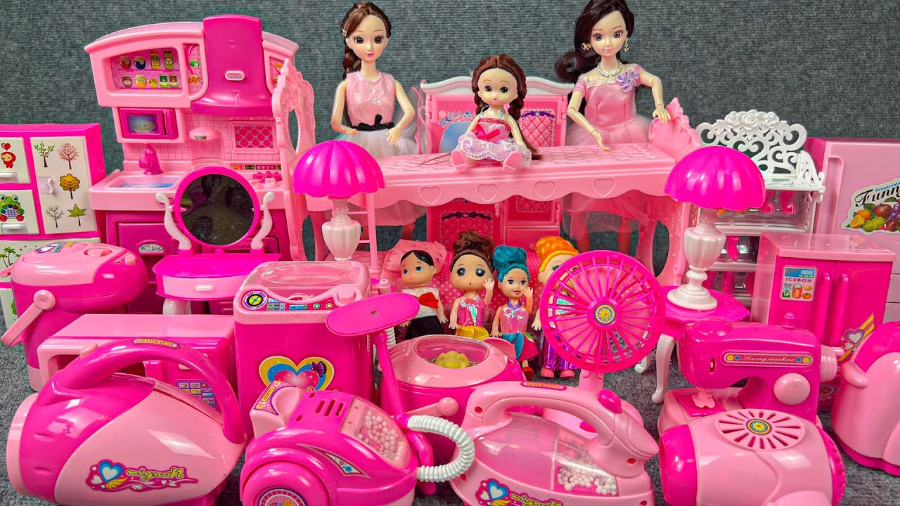 08 Minutes Satisfying with Unboxing Barbie Princess Dollhouse Kitchen ...