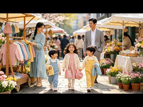 Tres niños modelo venden ropa con mamá, atraen compradores y reconocen a papá en la multitud 💖