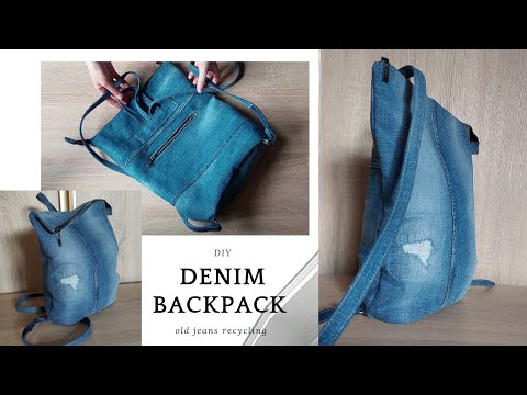 How to make a backpack out of old jeans and a shirt/DIY Denim Backpack ...
