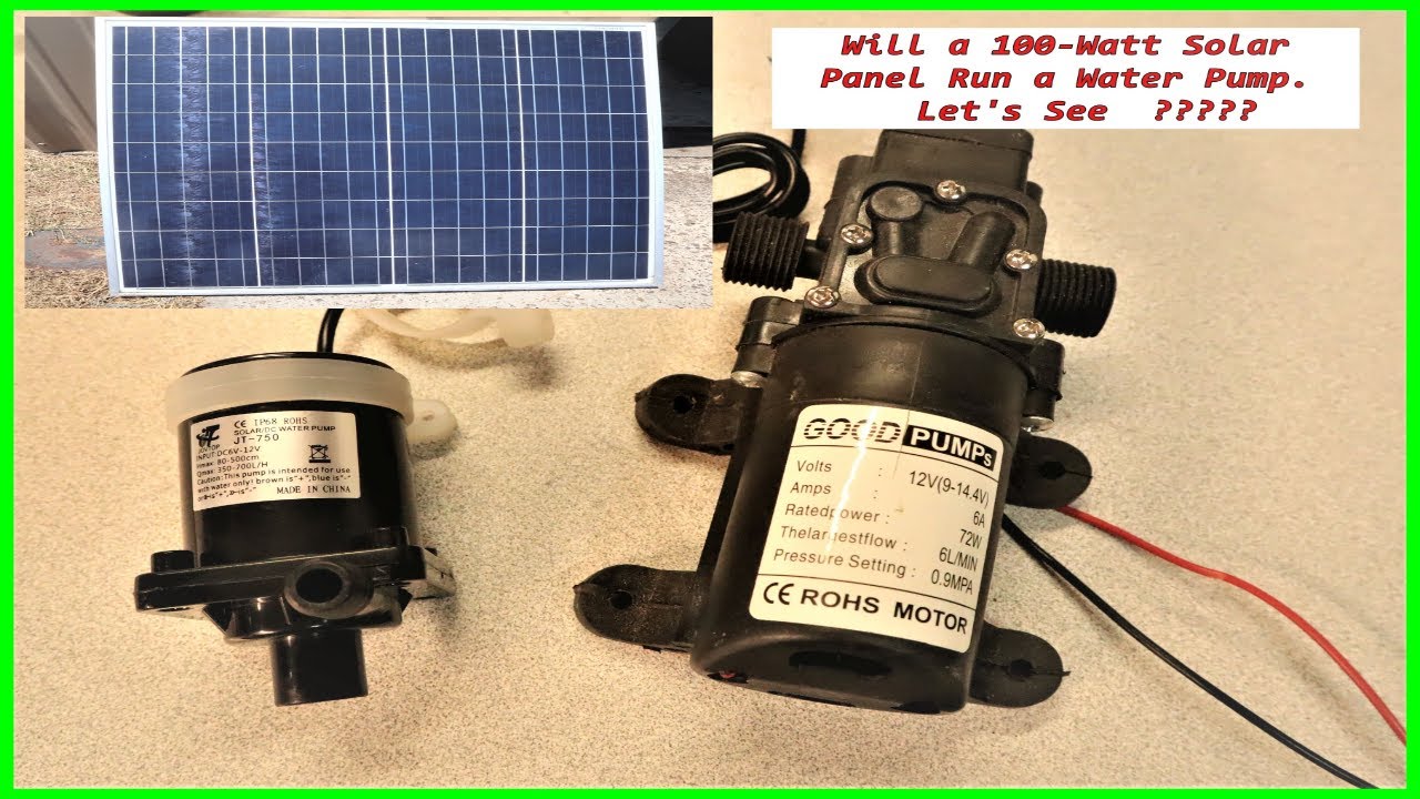 100-Watt Ecoworthy Solar Panel Running a Solar Water Pump on Variable ...