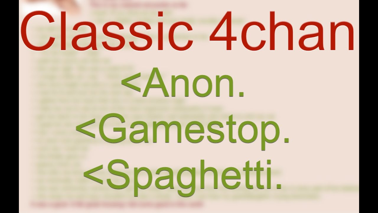 Anon. Gamestop. Spaghetti. - YouTube