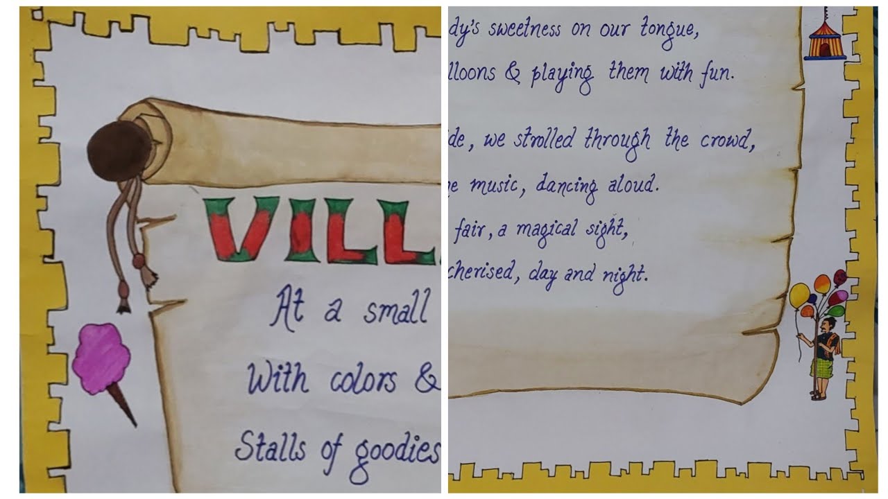 Creative Border ideas for chart paper | Chart Paper Border Idea for ...